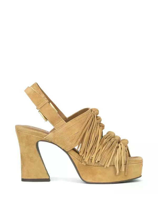 Ash Oprah Fringed Suede Sandals - Neutrals