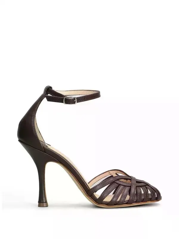 ANNA F. Caged Buckle-fastening Sandals - Brown