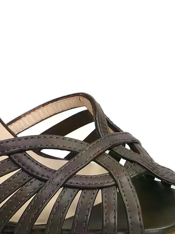 ANNA F. Caged Buckle-fastening Sandals - Brown