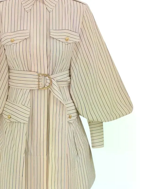 Zimmermann Memento Utility Striped Belted-waist Mini Dress