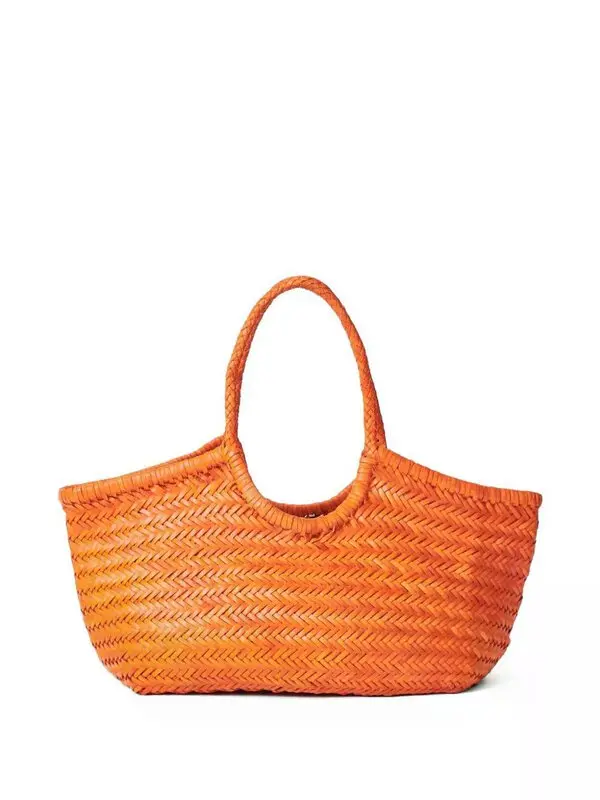 Dragon Diffusion Large Nantucket Woven Leather Shoulder Bag - Orange