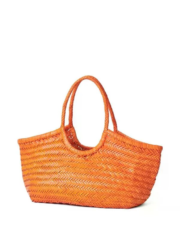 Dragon Diffusion Large Nantucket Woven Leather Shoulder Bag - Orange