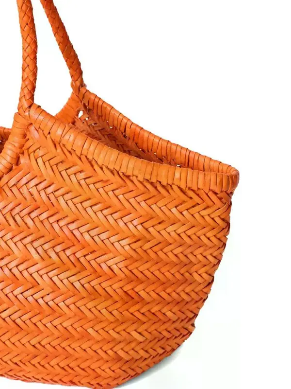 Dragon Diffusion Large Nantucket Woven Leather Shoulder Bag - Orange