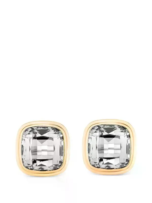 Goshwara Manhattan Cushion Stud Earrings - Gold