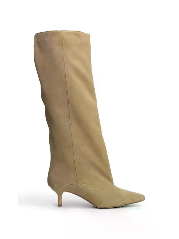 GISEL MOIRE Lory Kitten-heel Boots - Neutrals