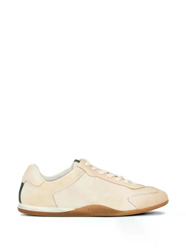 Gucci Shift Lace-up Leather Sneakers - Neutrals