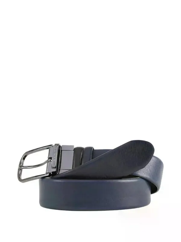 PIQUADRO Leather Prong-buckle Belt - Black