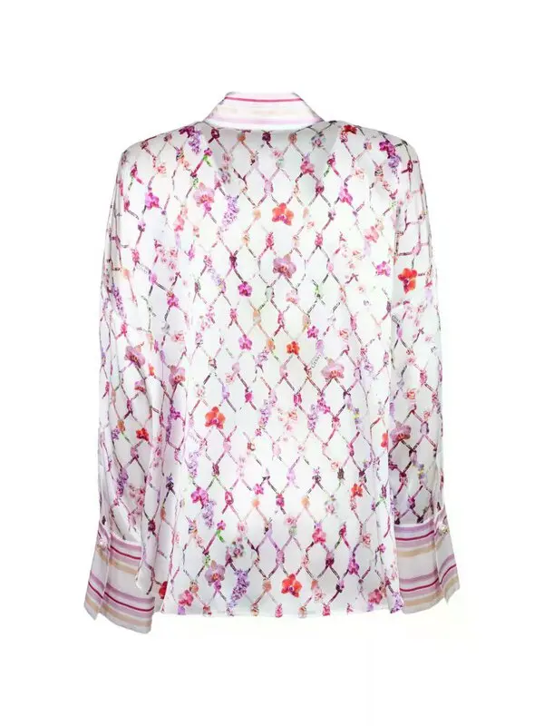 GENNY Floral Print Silk Shirt