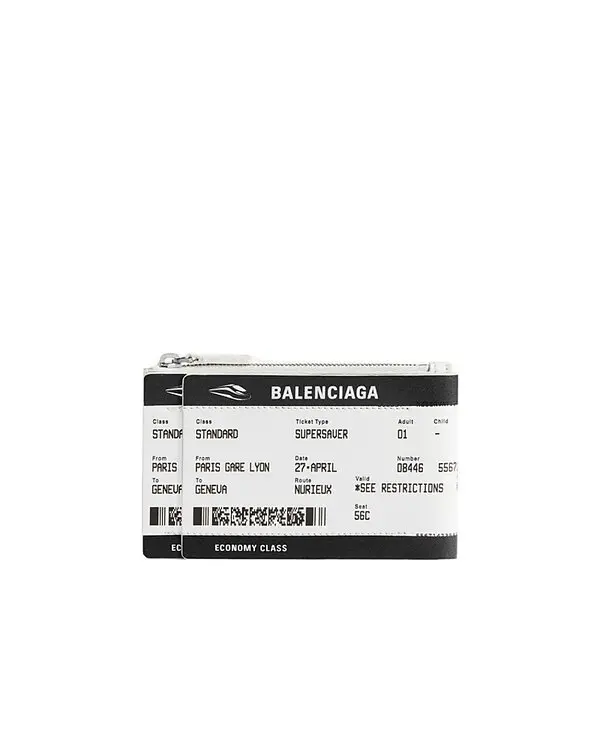 Balenciaga Passport Boarding Pass Long Coin And Card Holder - Black/white