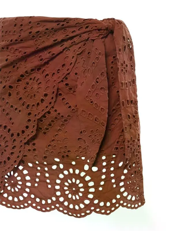 MC2 SAINT BARTH Nyra Mini Skirt - Brown