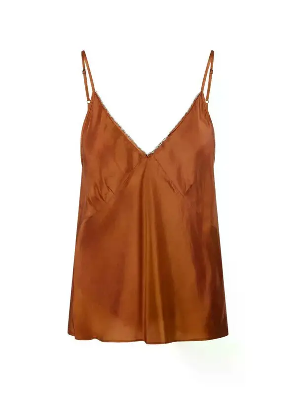 FORTE_FORTE Scallop-trim Camisole Top - Brown