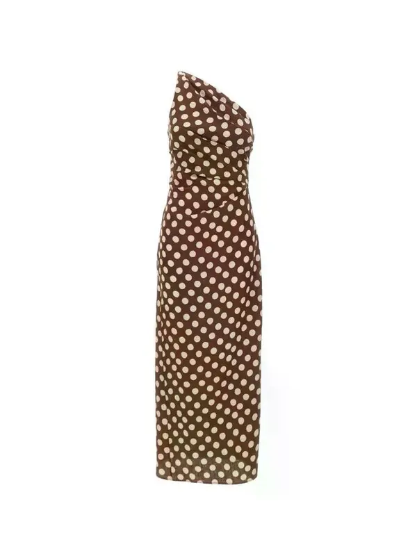 Faithfull The Brand Simona Polka-dot Maxi Dress - Brown