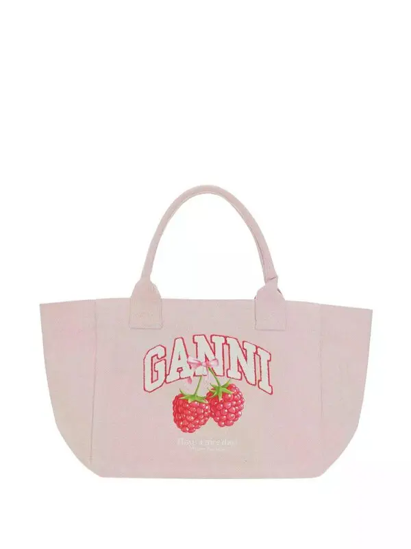 GANNI Printed Medium Tote - Pink