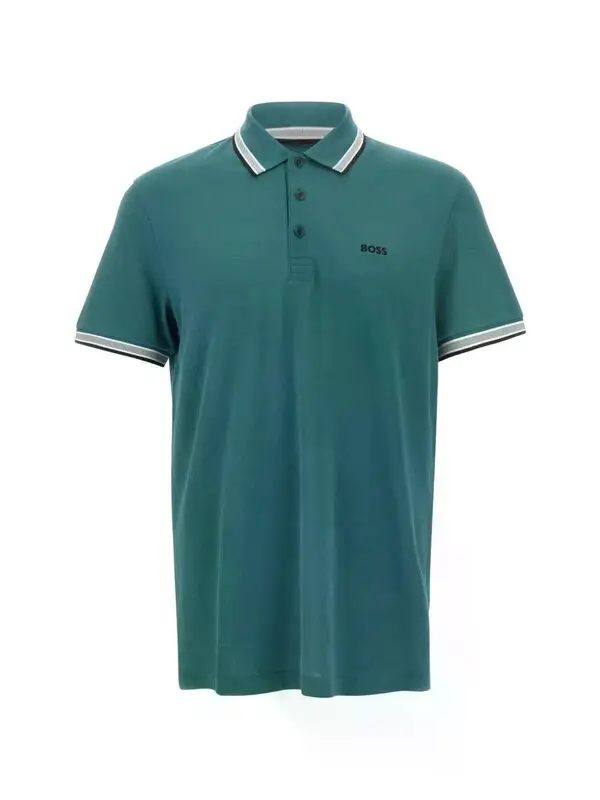 BOSS Paddy Striped-trim Polo Shirt - Green