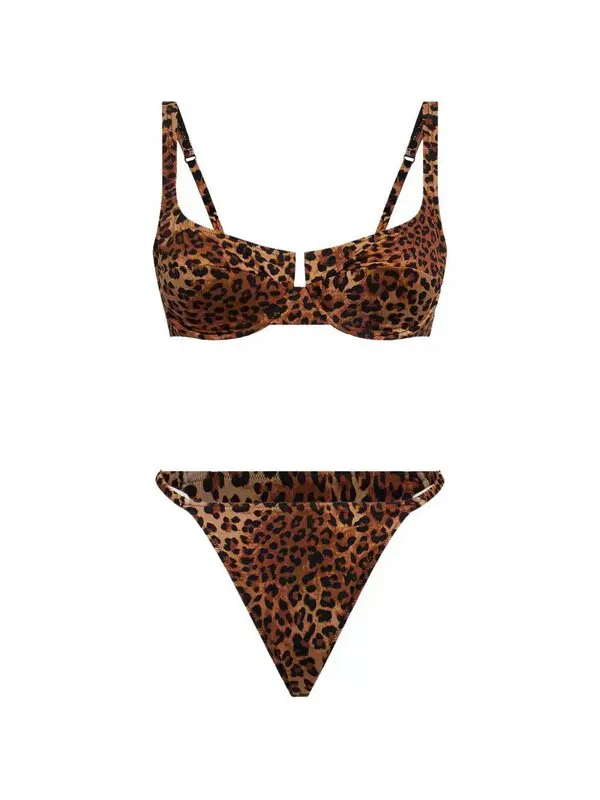 MC2 SAINT BARTH Leopard-print Bikini - Brown