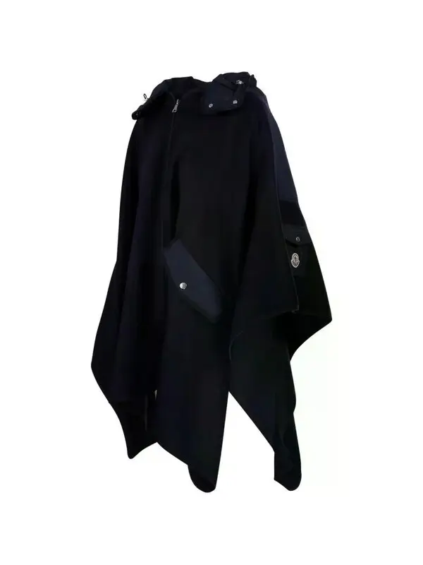 Moncler Logo-patch Hooded Cape - Blue