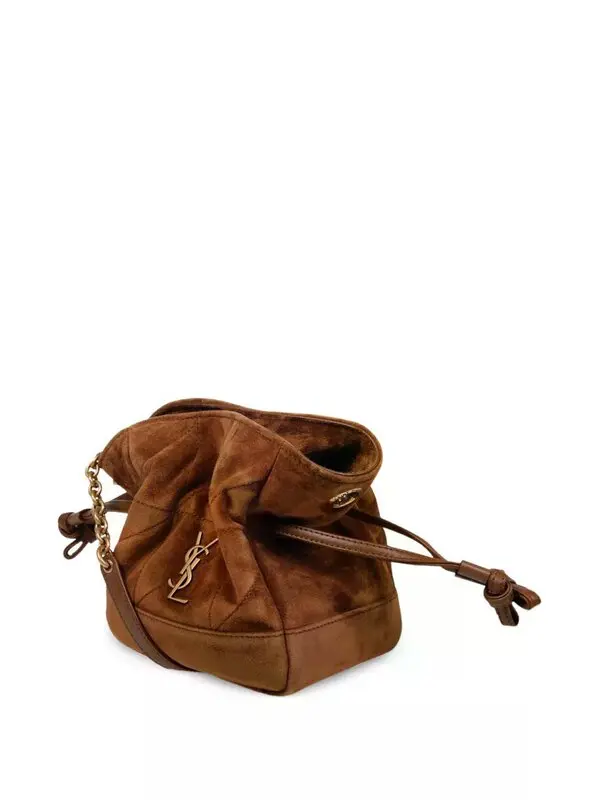 Saint Laurent Quilted Suede Cross Body Bag - Brown