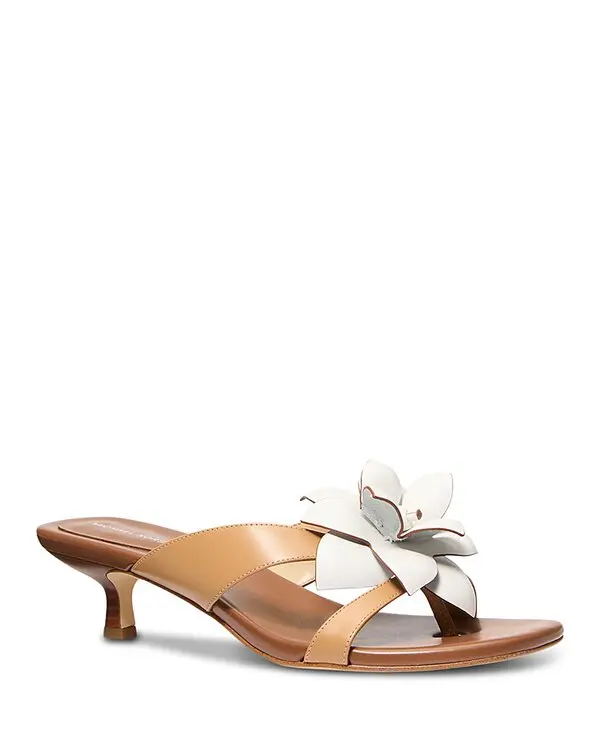Michael Kors Jacie Kitten Heel Sandals - Peanut