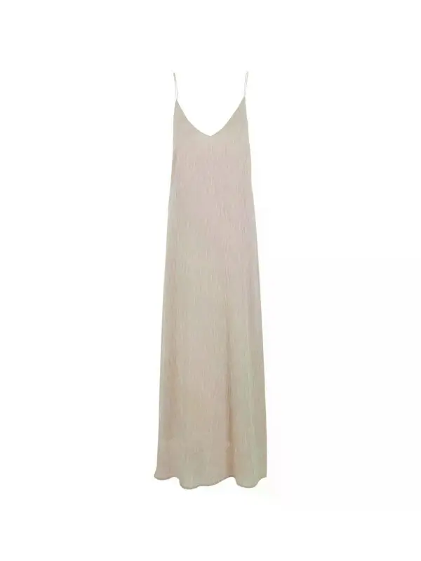 RAME Frayed V-neck Maxi Dress - Neutrals