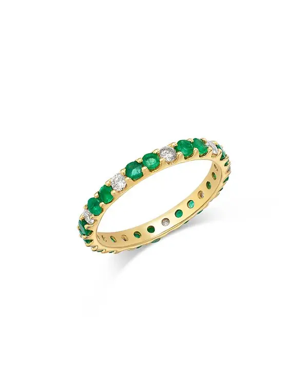 Bloomingdale'S Precious Gemstone & Diamond Eternity Band - Emerald/gold