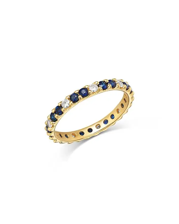 Bloomingdale'S Precious Gemstone & Diamond Eternity Band In 14k Yellow Gold - Sapphire/gold