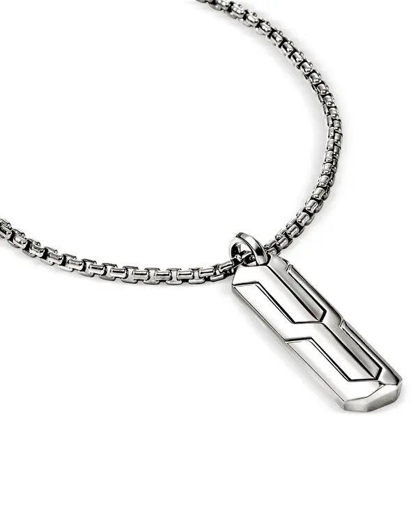 John Hardy Sterling Icon Geometric Tag Pendant Necklace - Silver