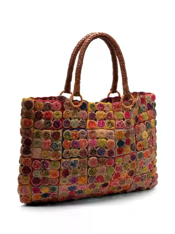 JAMIN PUECH Mosaique Raffia Tote Bag