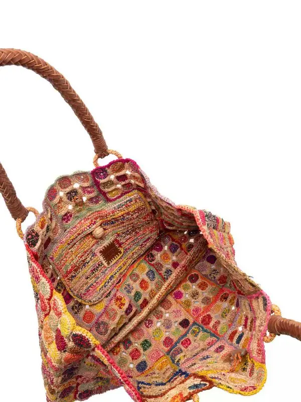 JAMIN PUECH Mosaique Raffia Tote Bag