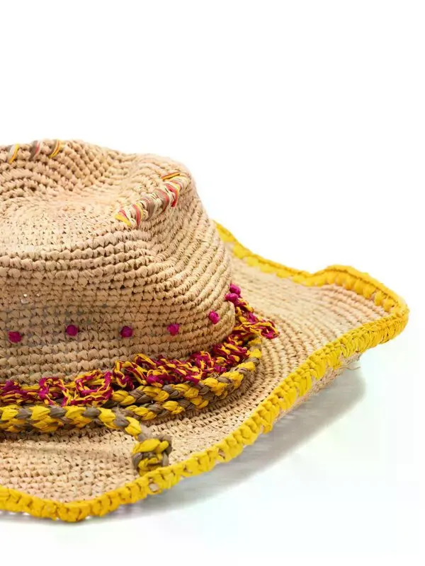 JAMIN PUECH Bohemia Woven Raffia Sun Hat