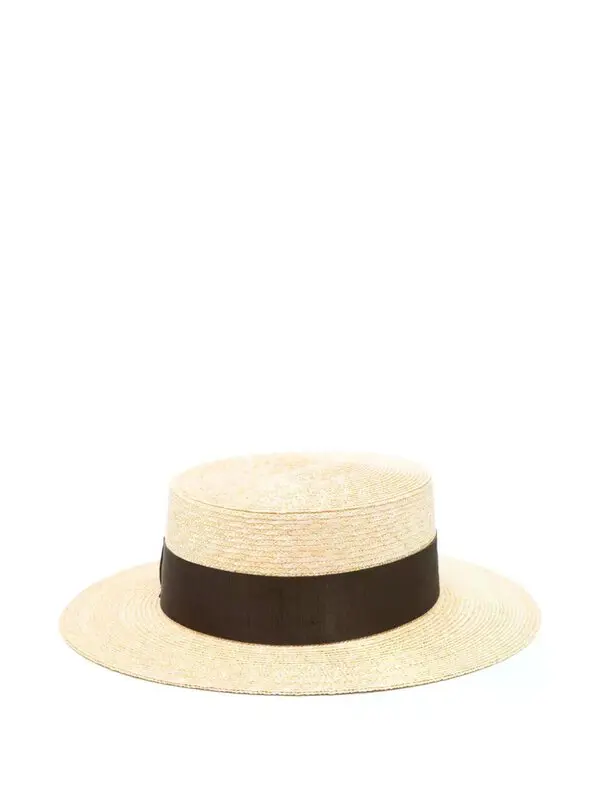 Borsalino Grosgrain-trim Boater Hat - Neutrals