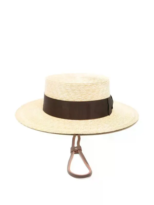 Borsalino Grosgrain-trim Boater Hat