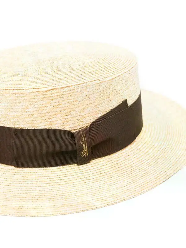 Borsalino Grosgrain-trim Boater Hat