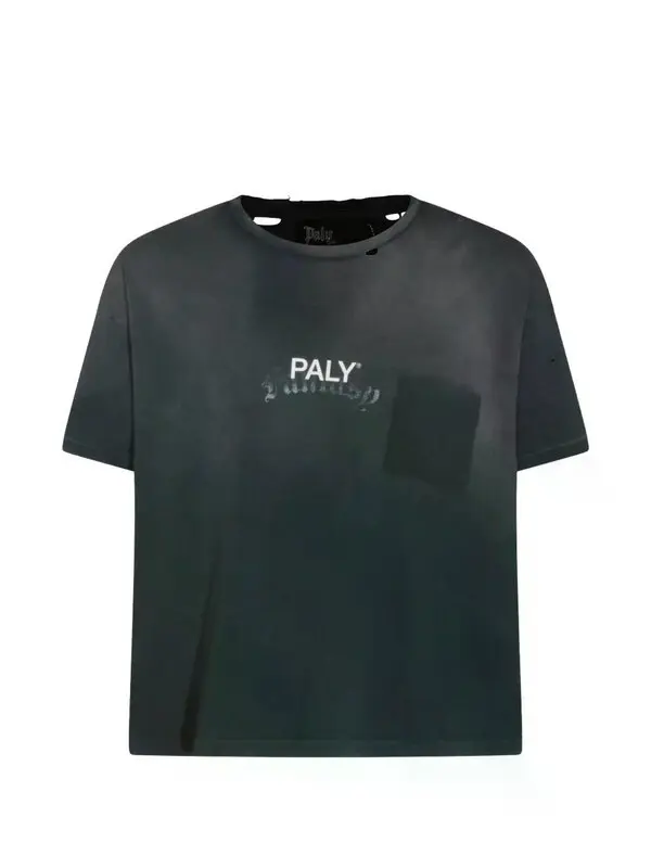 PALY HOLLYWOOD Distressed Logo-print T-shirt - Black