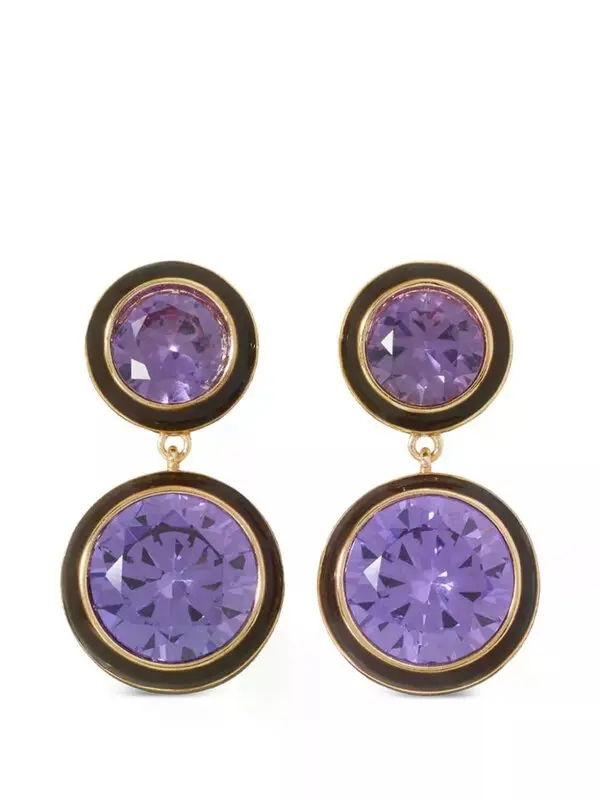 ROXANNE ASSOULIN Cubic Double-drop Earrings - Purple