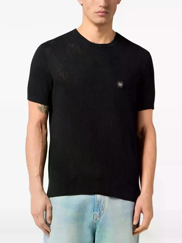Philipp Plein Monogram-pattern T-shirt - Black