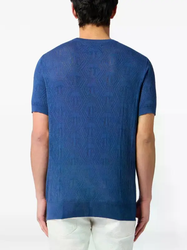 Philipp Plein Monogram-pattern T-shirt - Blue