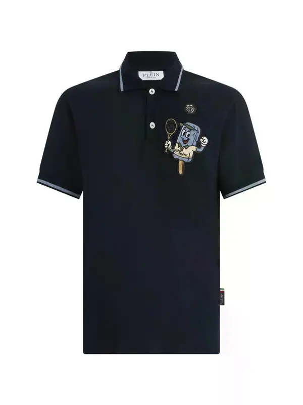 Philipp Plein Gelato Monsters Polo Shirt - Blue