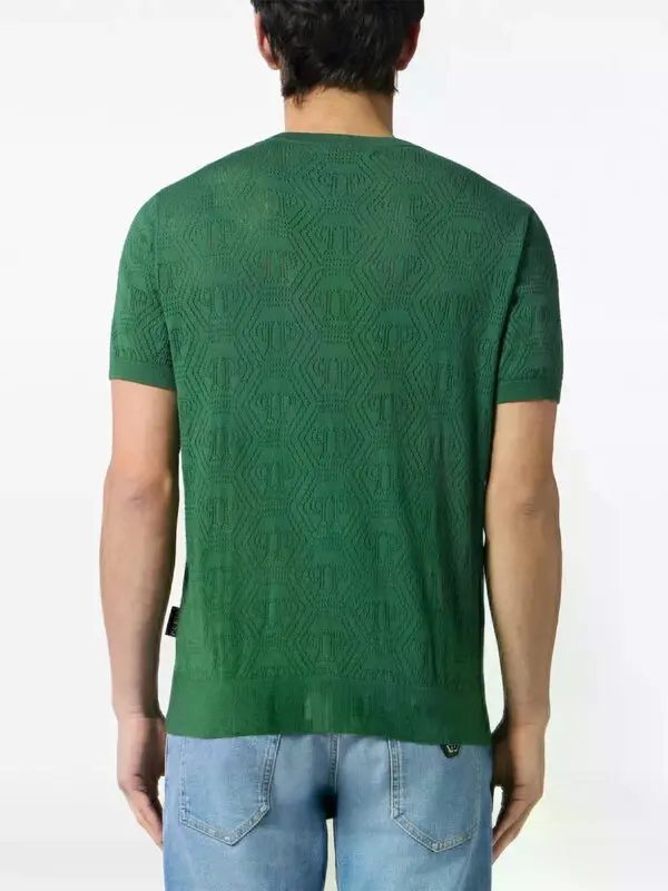 Philipp Plein Monogram-pattern T-shirt - Green