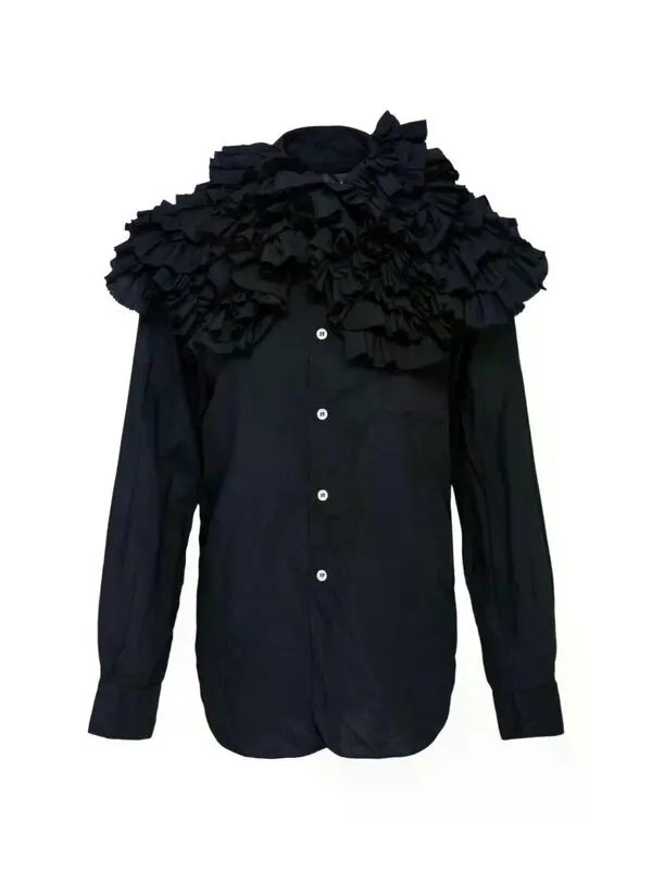 Comme Des Garçons Ruffled Long-sleeve Shirt - Black