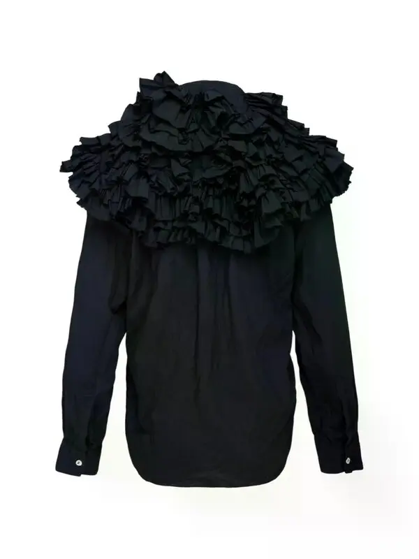 Comme Des Garçons Ruffled Long-sleeve Shirt - Black