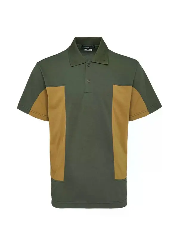 Comme Des Garçons Colour-block Buttoned Polo Shirt - Green