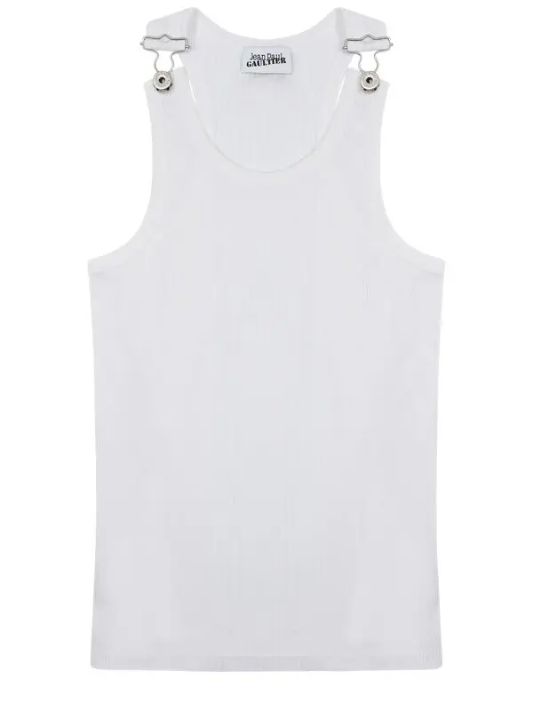 JEAN PAUL GAULTIER Tank Top In Cotone - White