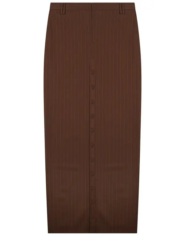 JEAN PAUL GAULTIER Midi Skirt With Buttons - Brown