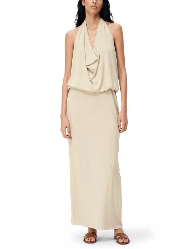ALYSI Long Dress With Halter Neckline - Yellow