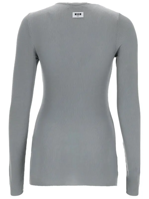MSGM T-shirt In Viscosa - Grey