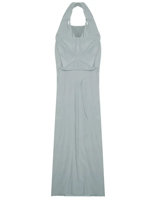 ALYSI Long Dress With Halter Neck - Grey