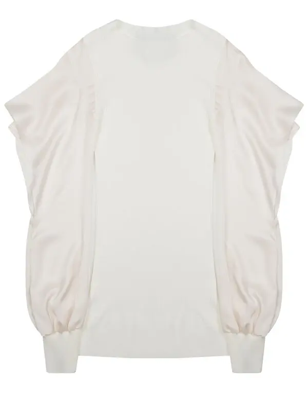 Sacai Top With Sheer Sleeves - White
