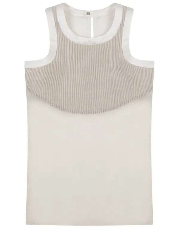 Sacai Sleeveless Chiffon Top - Ivory