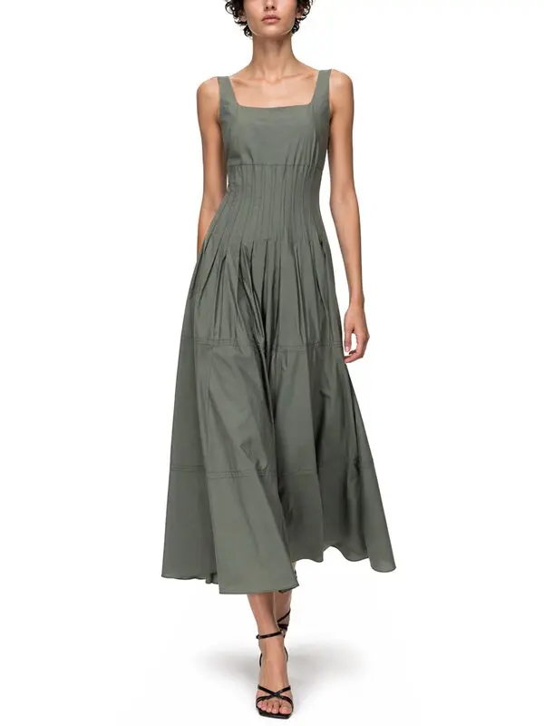 Max Mara Midi Cotton Dress - Green