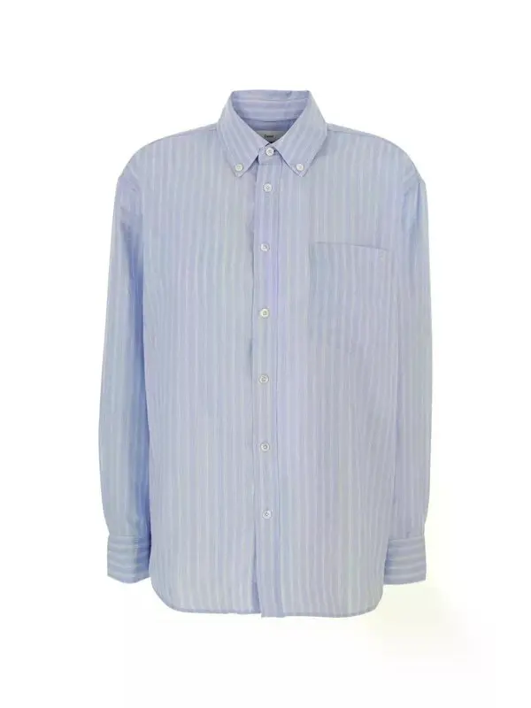DUNST Striped Button-down Shirt - Blue